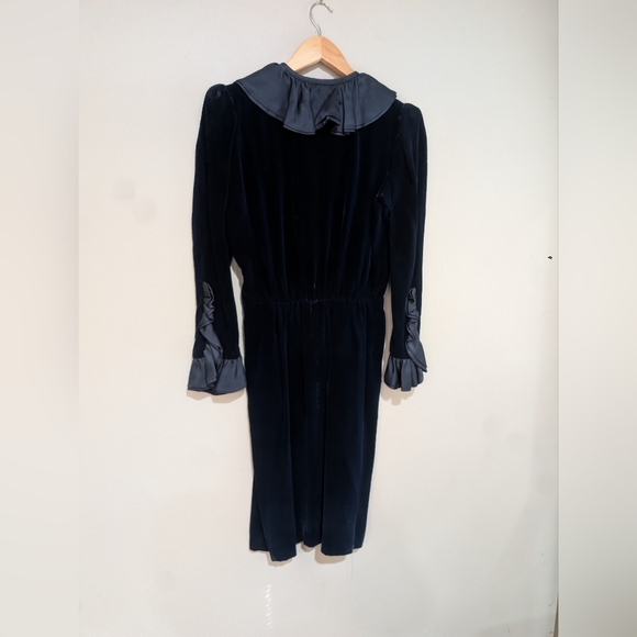 Yves Saint Laurent | Dresses | Ysl Vintage Blue Velvet Dress | Poshmark